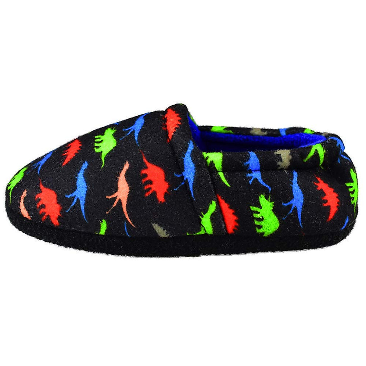 Big Kids Boy's Warm Plush Indoor Slippers with Soft Memory Foam Slip-on Slippers Size 1-2 US Black