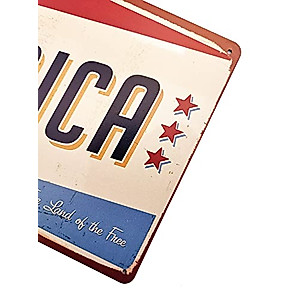 ERLOOD Made in America Retro Metal Vintage Tin Sign 12 x 8