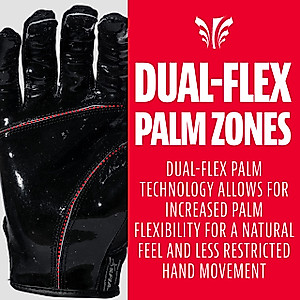 Franklin Sports Hi-Tack Premium Football Receiver Gloves - Black - Youth Medium