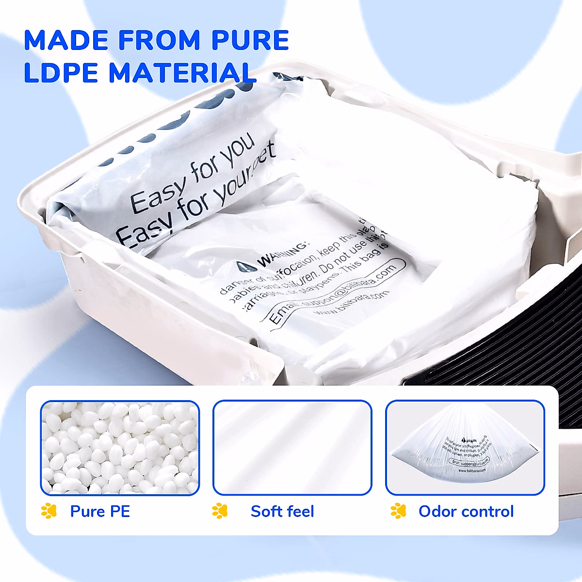 Bilibara Litter Box Liner Bag Compatible with Cat litter Box 3 and 4, 120 Pack - Extra Thick Waste Bags for Self-Cleaning Pet Kitty Litter Box Drawer Liners, 9-11 Gallons Home/Kitchen Trash Bags