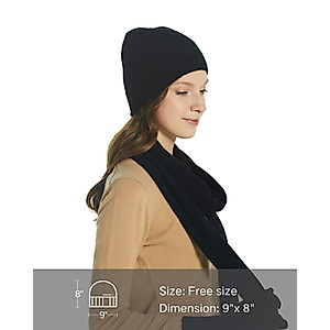 EURKEA 100% Pure Cashmere Winter Beanie Skullies Cap for Women, Soft Warm Lightweight Beanie