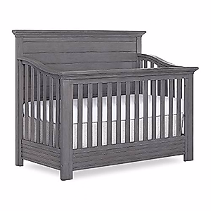 Evolur Waverly 5-in-1 Full Panel Convertible Crib in Rustic Grey, Greenguard Gold Certified , 58.75x31.25x46.5 Inch (Pack of 1)
