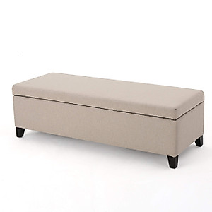 Christopher Knight Home York Fabric Storage Ottoman, Wheat Large