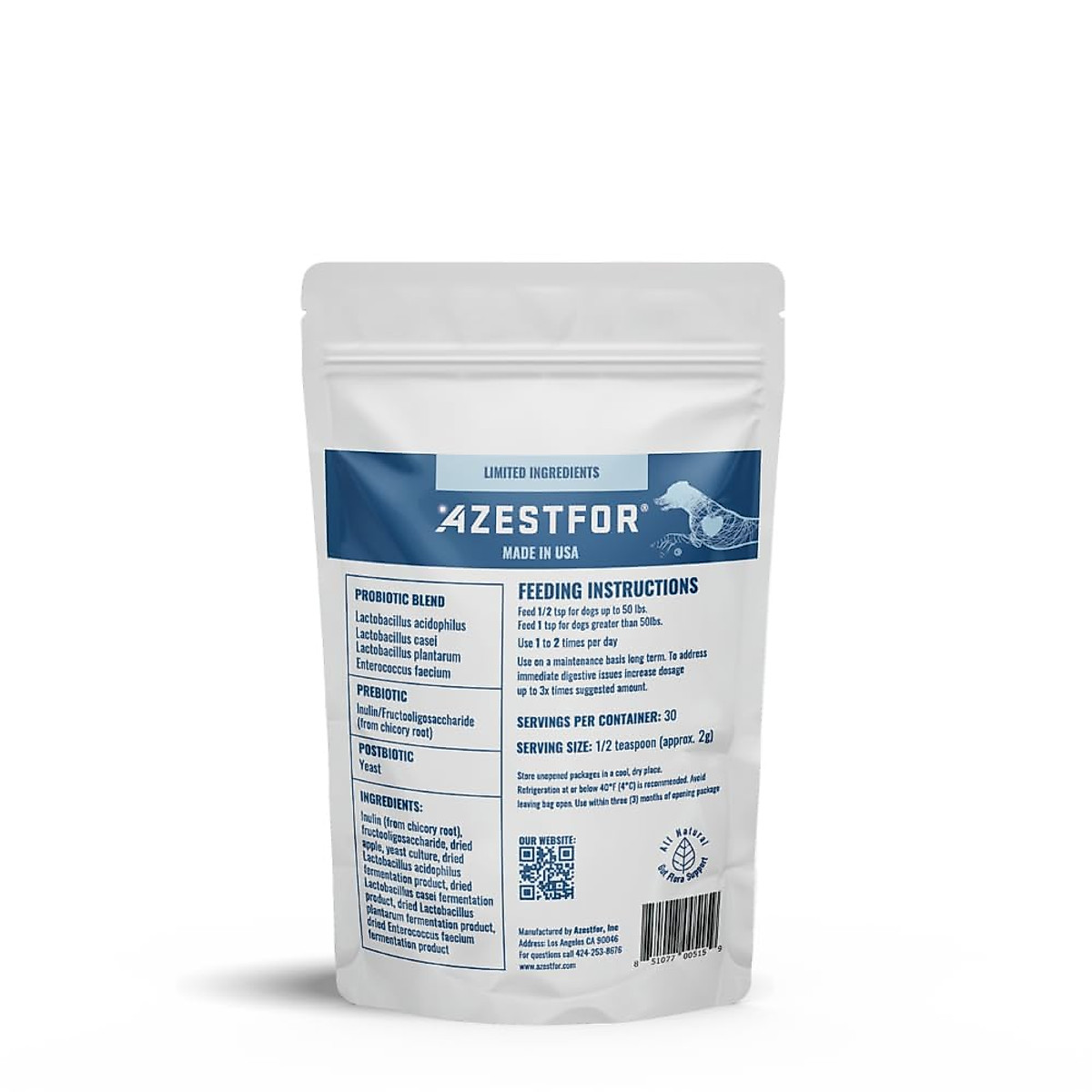 Gut Health for Dogs | 3 in 1 Prebiotic Probiotic Postbiotic | Supports Digestive Health, Anti Diarrhea | Puppy to Senior Dog | Powder 60 g