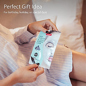 Purederm Deep Purifying Black O2 Bubble Mask Charcoal (10 Pack) – Bubble Face Sheet Mask for Purifying & Brightening