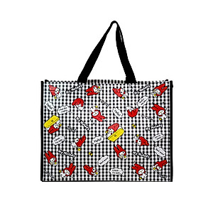 Sanrio Company, Ltd. My Melody Sanrio Cute Shopping Bag, Reusable Grocery Tote Bag with Handles, JAPAN EXCLUSIVE - 11.8 in(H) x 15.8 in(L) x 5.5 in(W), White, Medium