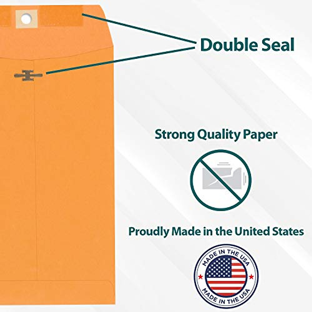 Clasp Envelopes – 9x12 Inches Brown Kraft Catalog Envelopes - 30 Pack - with Clasp Closure & Gummed Seal – 28lb Heavyweight Paper Envelopes for Home, Office, Business, Legal or School.