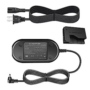 TKDY ACK-E15 AC Power Adapter LP-E12 Dummy Battery DR-E15 DC Coupler Charger Kit for Canon EOS Rebel SL1, 100D DSLR, Kiss X7, PowerShot SX70 HS Cameras.