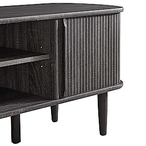 Modway Contour Mid-Century Modern 55" Media TV Stand in Charcoal, 15 x 54.5 x 18.5