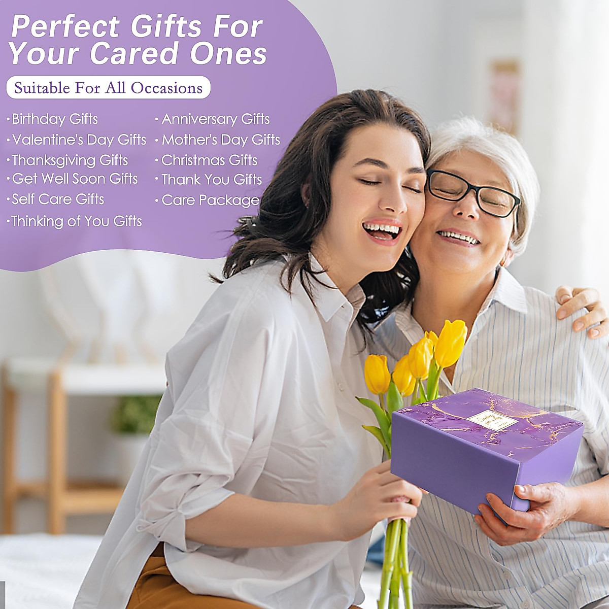 Birthday Gifts for Women, 9pcs Unique Gifts for Women, Relaxing Spa Gift Baskets for Women, Valentines Day Gifts for Her Friendship Mom Sister Wife Coworker Teacher Friends Female