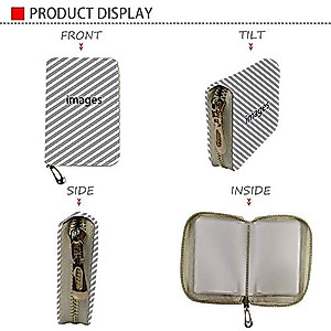 Horeset Galaxy Wolf Zipper Credit Card Wallet RFID Holder ID Card Window Security Travel Wallet PU Leather for Women Ladies Girls Men