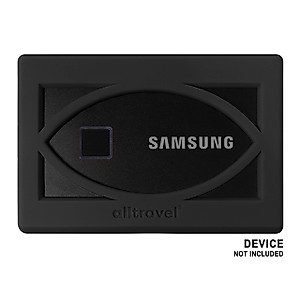 Alltravel External Solid State Drive Bumper Sleeve for Samsung T7,T7 Touch Portable SSD - 1TB, 2TB, 500GB - USB 3.2 External Solid State Drives, Super Strong Bumper Anti Shock, Shake and Drop (Black)