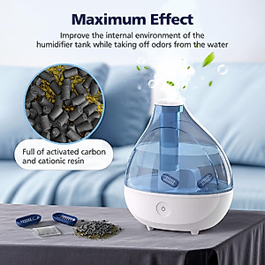 Demineralization Cartridge for HoMedics Ultrasonic Humidifiers, 12-Pack Decalcification Cartridges Filter Replacement, Filters Mineral Deposits Calcium, Prevents Hard Water Build-Up, Purifies Water