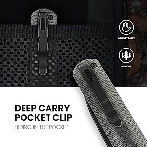 Kizer Feist(XL) Folding Pocket Knife 3.35 Inches 154CM Blade Steel EDC Knife Black Micarta Handle V4499C2