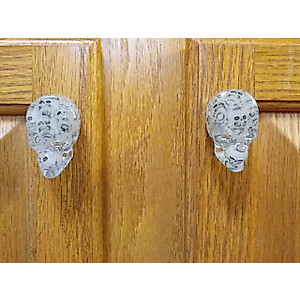 Glow in the Dark Skull Cabinet Knobs Gothic Halloween Metal Rock Witchy Handles Drawer Occult Grunge Skeleton Spooky Pirate Halloween Pulls