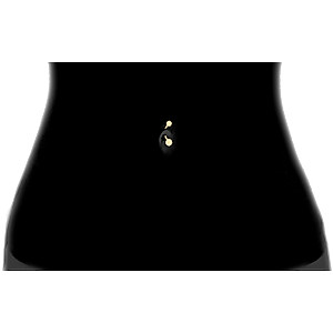 Ritastephens 14K Real Gold Yellow Belly Button Navel Ring Body Jewelry Barbell