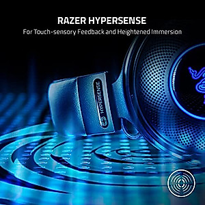 Razer Kraken V3 HyperSense Wired USB Gaming Headset w/Haptic Technology: Triforce Titanium 50mm Drivers - THX Spatial Audio - Hybrid Fabric & Leatherette Memory Foam Cushions - Detachable Mic