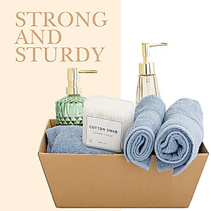 22 Pcs Small Gift Baskets Bulk 8 x 6 x 3 Inch Baskets for Gifts Empty Sturdy Wedding Gift Basket with Handles Storage Cardboard Tray for Christmas (Primary Color)