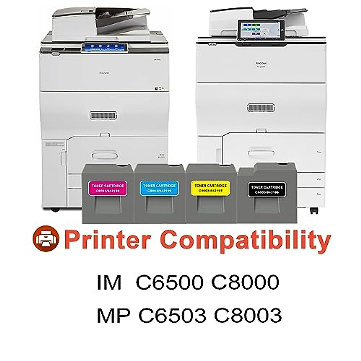 C8003 Black Toner Cartridge (with Chip), 842196 High Capacity Toner Cartridge, Compatible Replacement for IM C6500 IM C8000 MP C6503 MP C8003 Printer.(1 Pack /Black)