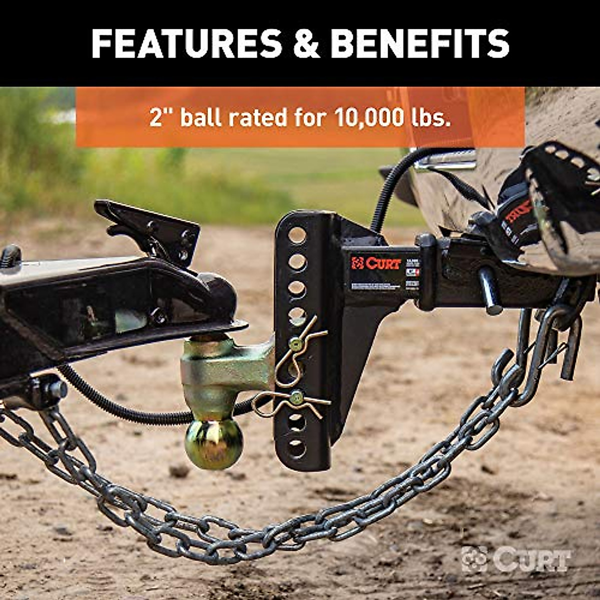 CURT 45912 Replacement Dual-Ball for Adjustable Trailer Hitch Ball Mount 45900 or 45926 , Gold