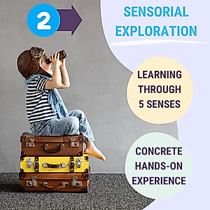 Toddler Busy Board - Montessori Sensory Toy for Autism and Fine Motor Skills - Preschool Learn to Dress Educational Activity Board - Foldable Plane Travel Toy for Girls and Boys Ages 3 4 5