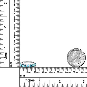 Gem Stone King 925 Sterling Silver Swiss Blue Topaz Women Anniversary Ring (1.40 Cttw, Gemstone Birthstone) (Size 6)