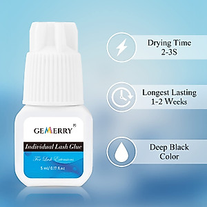 Individual Lash Glue 5ML Cluster Lash Glue Long Lasting Eyelash Glue for Self Application Lash Cluster Glue for Individual Clusters Extensions Adhesive Black Eyelash Glue