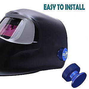 Welding Hood Helmet Pipeliner Fasteners -1Pair Blue USA Flag Pattern Aluminum Helmet Pipeliner Headgear Replacement Parts Accessories Screws Flip Hood, Anti-Rust