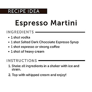 Salted Dark Chocolate Espresso- Jordan's Skinny Syrups- Sugar Free