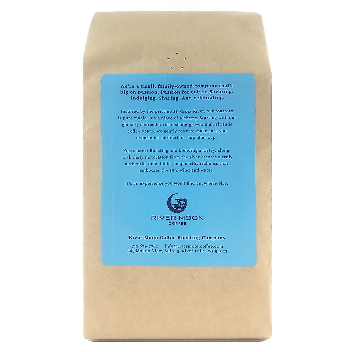 River Moon Coffee, Kona Coffee Whole Bean, Medium Roast, 2 lbs., Kona Waves Hawaiian Coffee Blend, Sustainably Farmed, 32 Ounces, 100% Arabica