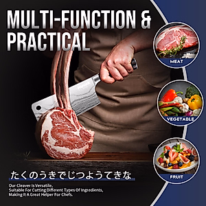 Huusk Meat Cleaver Knife 7 Inch Bundle With Nakiri Knife Vegetable Cleaver