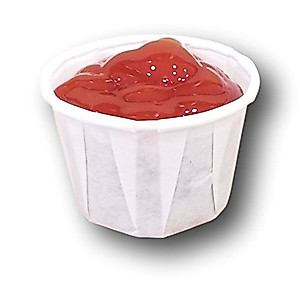 MT Products Individual Paper Portion Cups 1 oz. Sample Cups - Disposable Souffle Cups Great for Condiments or Medicine Cup (Pack of 350) - Made in the USA