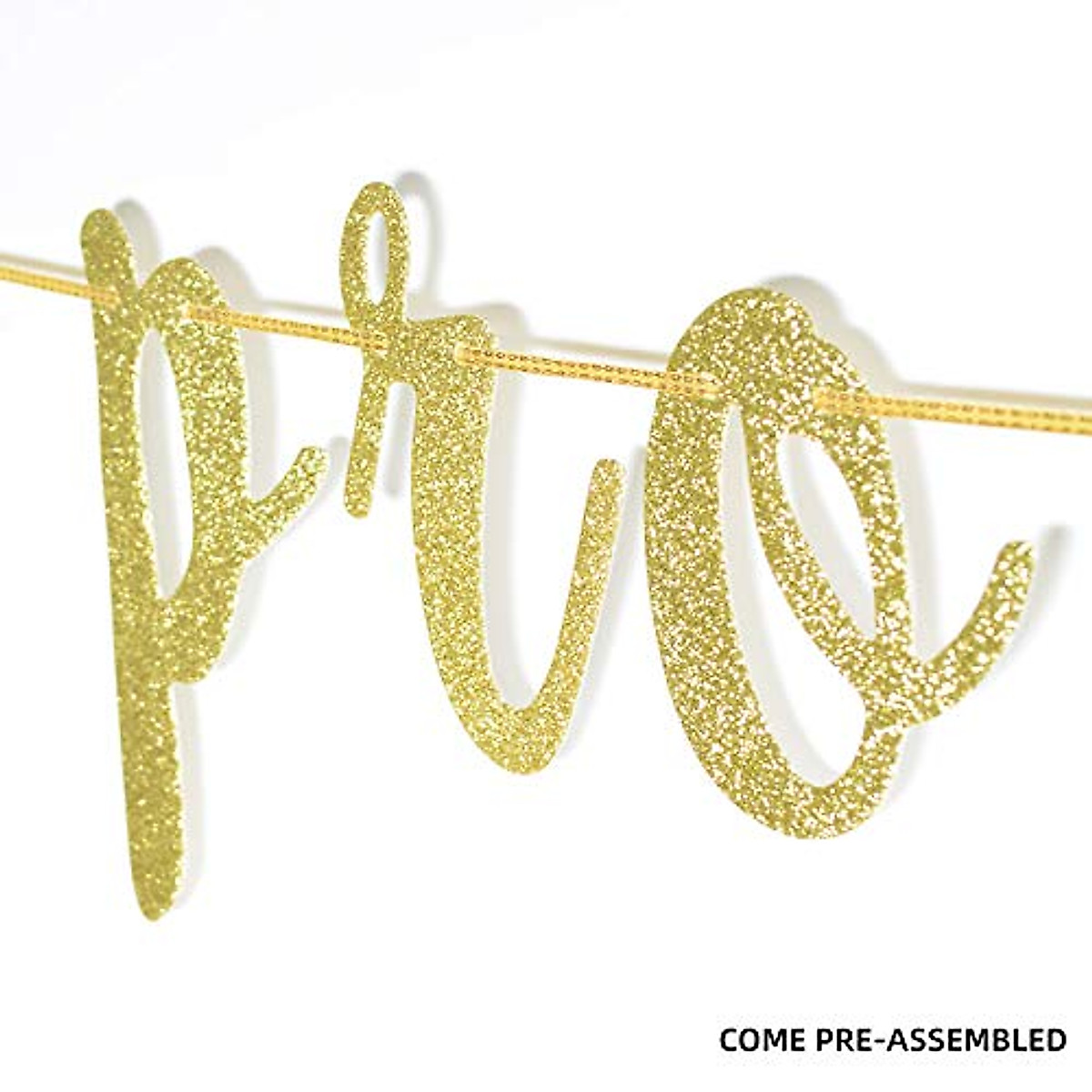 Prom Night Banner, Gold Glitter High School Prom Letter Banner, Prom Photo Prop, Prom, Graduation, Birthday Decoration (Gold)