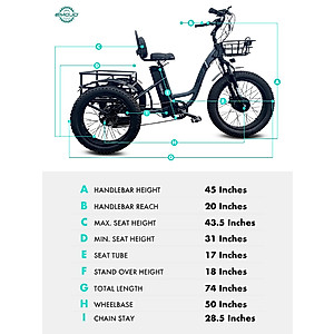 EMOJO Caddy Pro 500W 20 x 4.0 Inch Fat Tire Electric Tricycle for Adults Hydraulic Disk Brakes Ebike Trike 7 Speed Pedal Assist 3 Wheel Electric Bike with 48V 15.6Ah Battery LCD Display (Gray)