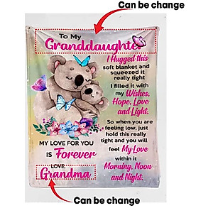 Personalized To My Daughter Blanket From Dad Mom Gifts For Daughter Blanket From Father Mother, To My Daughter Blanket From Mom Birthday Gift Throw Blanket, Christmas Daughter Gifts Blanket Koala