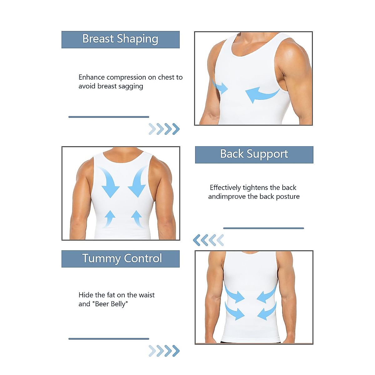 Arjen Kroos Men's Compression Shirt Slimming Body Shaper Tank Top Undershirts Tummy Shapewear