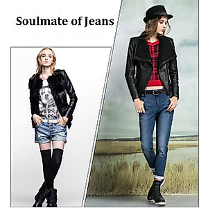 VONSELY Genuine Leather Belts for Dresses, Women Leather Fashion Belts for Pants (Suit Waistline 37"-41", Wide Black)