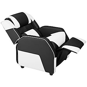 Amazon Basics Kids/Youth Gaming Recliner with Headrest and Back Pillow, 3+ Age Group, Black/White