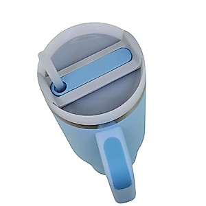 Stainless Steel 40 Oz Tumbler with Lid, Straw and Handle - Insulated Everyday Water Bottle (Light Blue)