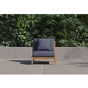 Outer Outdoor Throw Pillow with OuterWeave Performance Fabric, Decorative Outdoor Pillow for Patio & Outdoor Furniture, Includes Machine Washable Pillow Cover and Insert - Deep Sea Navy, 18"x18"