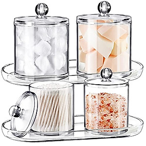 Acrylic Vanity Tray Bathroom Storage Organizer Tray, Catchall Tray，Countertop Sink Tray Dispenser,Sturdy Holder for Cabinet, Vanity, Shelf, Cupboard, Cabinet, or Closet Organization(2 Pack) (Clear)