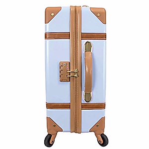 Chariot Gatsby 2-piece set Hardside Expandable Carry On Luggage With Matching Beauty Case (Ice Blue)