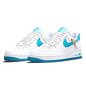 Nike Men's Air Force 1 Low Space Jam Tune Squad, White/Light Blue Fury/White, 9.5