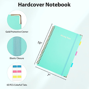 GuanQiao Meeting Notebook for Work with Action Items,Hardcover Spiral Meeting Notes for Note Taking,Professionally Office/Business/Schools Agenda for Men/Women,160 Pages,7 x 10, Teal