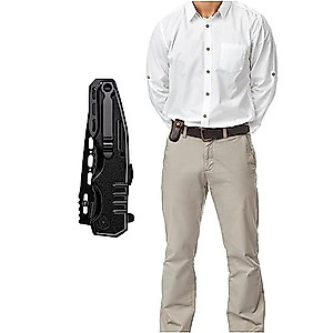 Multitool Sheath, Leather Knife Sheath for Multitools, Pocket Knife Holder Belt Loop Case, Knife Pouch Belt Sheath, Knife Holster for Carrying Folding Knife, Swiss Army Knife, Small Knife (Brown)