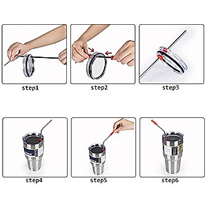 Silicone Tips for Stainless Steel Straws | Set of 8 x 6mm Multi-colored Anti-burn Safety Straw Tips and Anti Rattle Grommets | Food Grade, 8 colors, Fits Steel Straws 0.24" wide