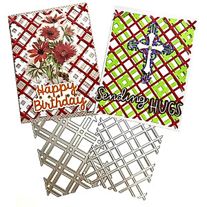 Ammsochy Cutting Dies 3D Backgrounds Frame Metal Stencils Scrapbooking Tools DIY Craft Carbon Steel Embossing Template for Paper Card Making Album Arts Crafts Supplies (Diagonal Stripes Layering)