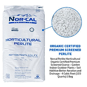 Norcal Perlite Horticultural Organic Certified Premium Screened Coarse – Garden Indoor Outdoor Plants – Soil Additive Better Aeration and Drainage - 4 Cubic Feet (103 Quarts) 1 Bag