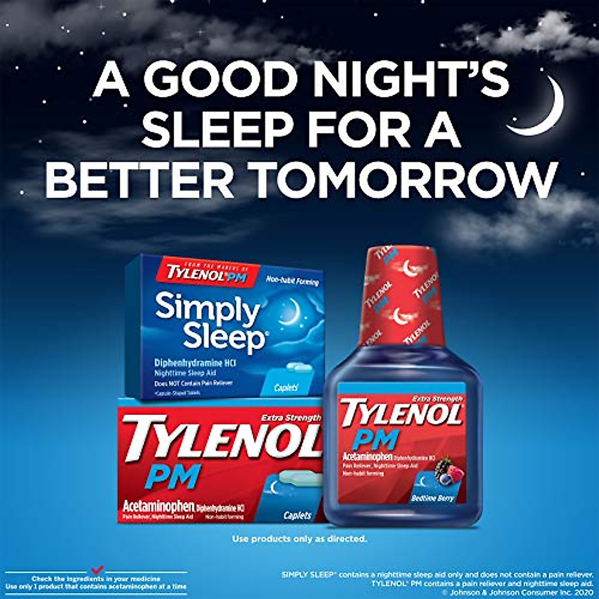 Simply Sleep Nighttime Sleep Aid Caplets with 25 mg Diphenhydramine HCl, Non-Habit Forming, 100 ct