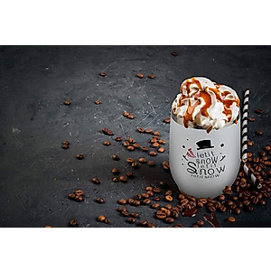 PoTlsren for Women, 12OZ Wine Tumbler with Lid, Stainless Steel Double Wall Vacuum Insulated Coffee Mug Travel Tumbler Cup